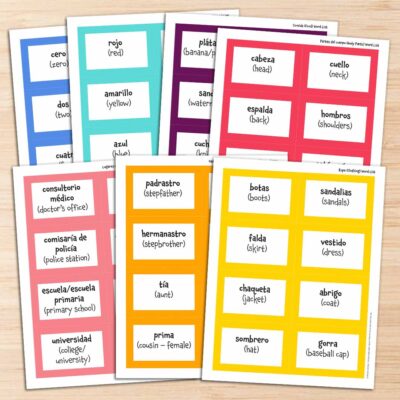 Spanish Vocabulary Words (Free Printable List and Teaching Ideas)