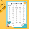 200 Summer Words for Writing, Vocab, and More (Free Printable)