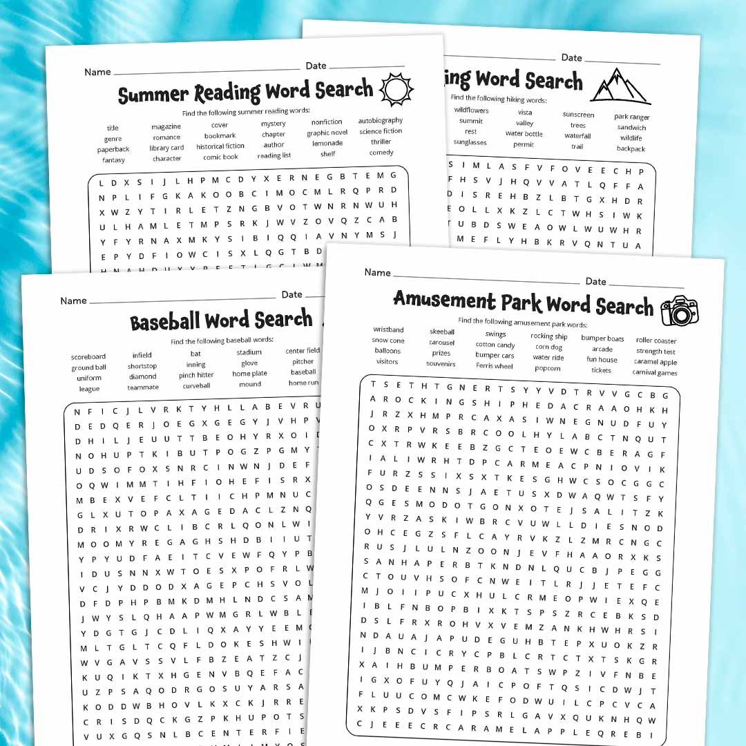 Summer Word Search Bundle: Free Download With Answer Key