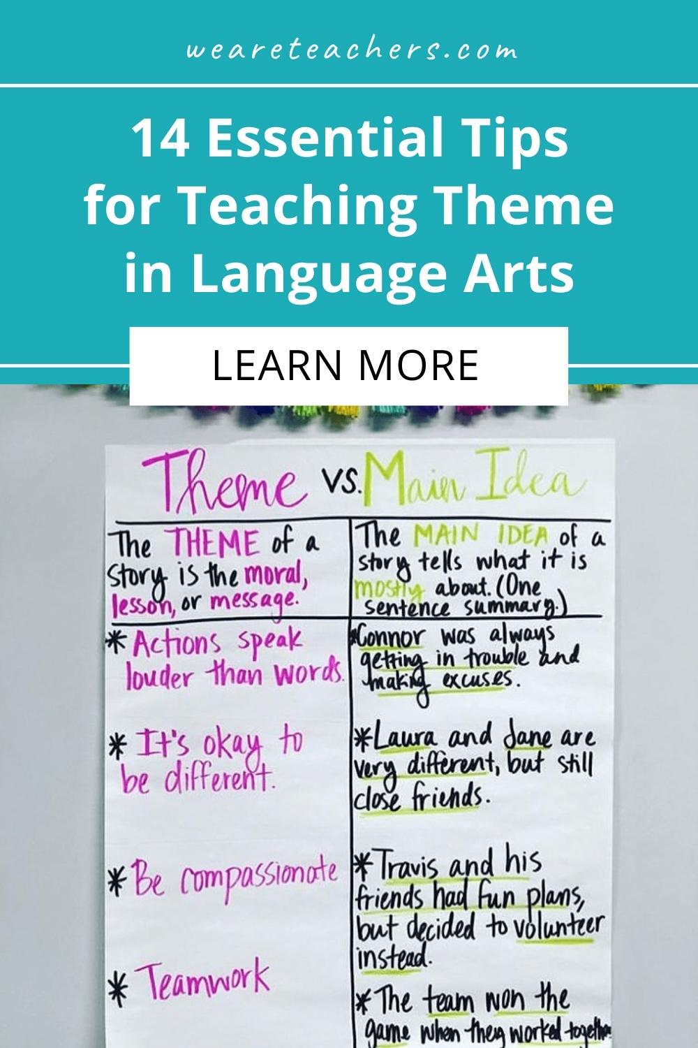 Teaching Theme - 14 Ideas To Try in English Language Arts
