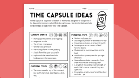 Time Capsule Ideas (Free Printable) - April 2025