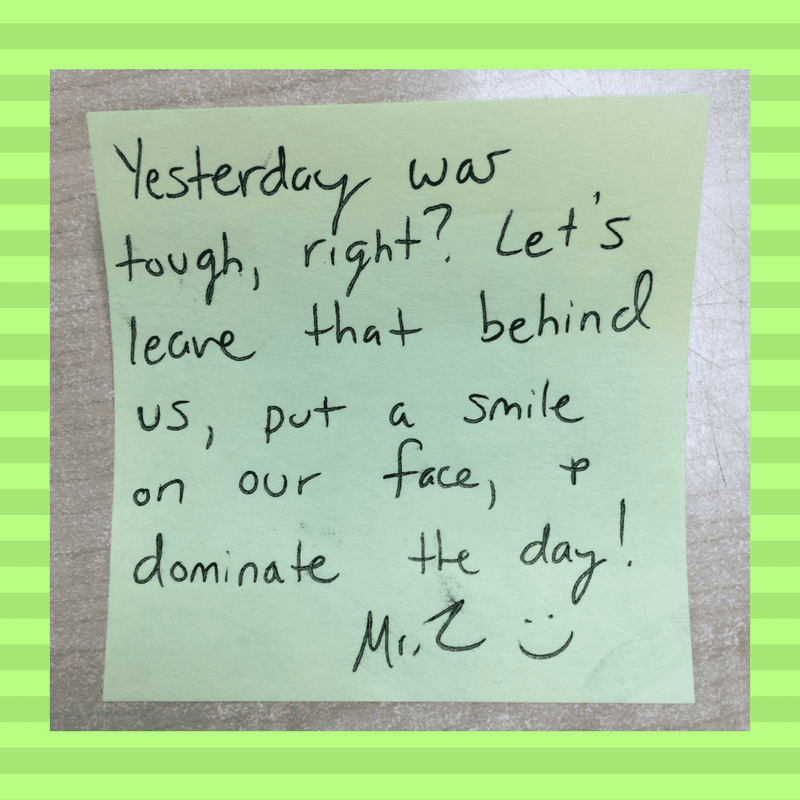 Why I Leave Positive Post-It Notes for My Fourth Graders Every Morning