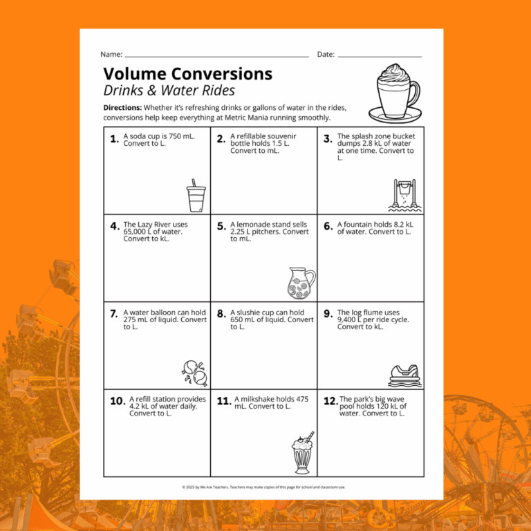 Free Printable Metric Conversion Worksheets - We Are Teachers