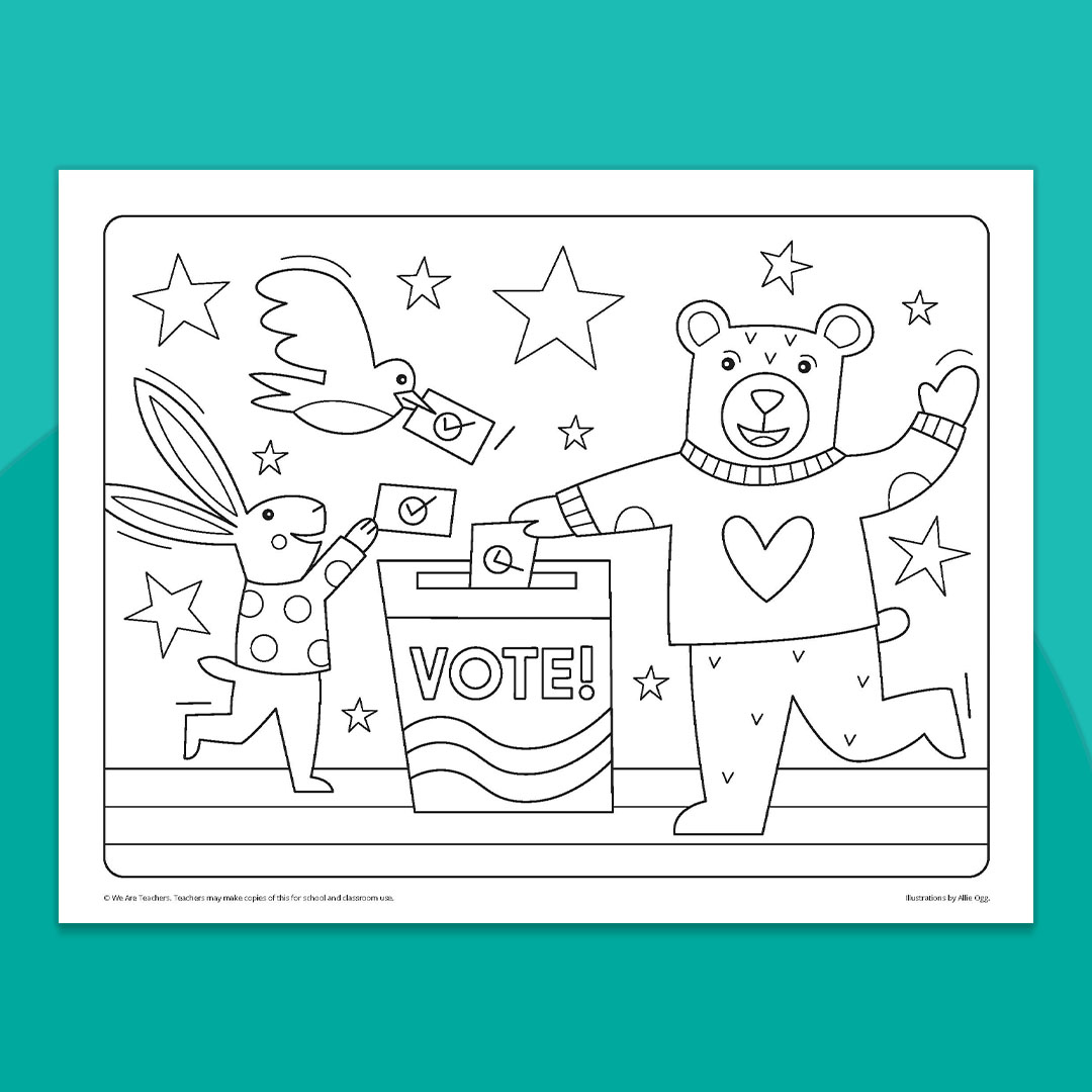 Voting Coloring Pages: Free Download for Election Season 2024 - We Are ...