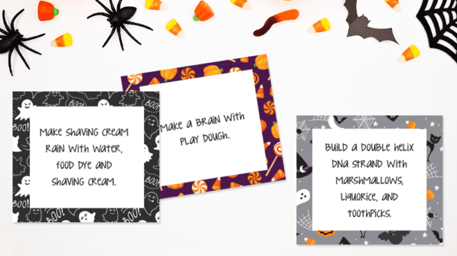 Halloween STEM Challenge Cards: Free Printable