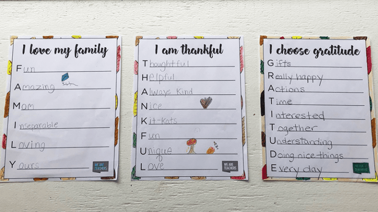 Free Printable Thanksgiving Acrostic Templates - WeAreTeachers