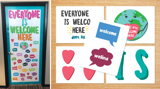 Get this Printable Door Kit to Show Everyone is Welcome