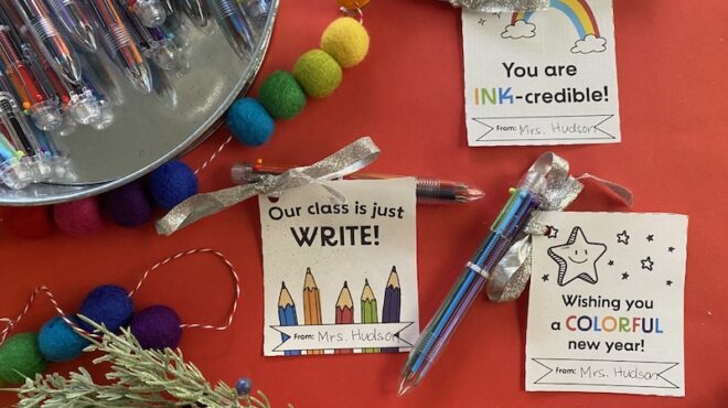 Multicolor Pen Gift Tags - Free Printable - WeAreTeachers