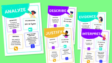 Free Academic Vocabulary Mini Posters for Your Classroom