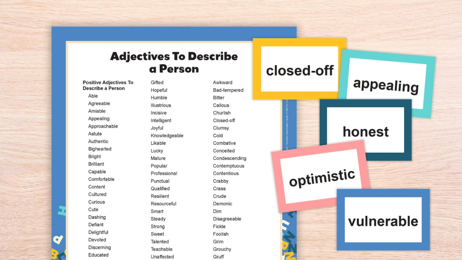 400 Eloquent Adjectives To Describe a Person (Free Printables!)
