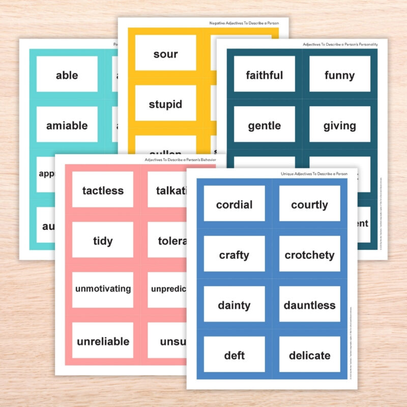 400 Eloquent Adjectives To Describe a Person (Free Printables!)