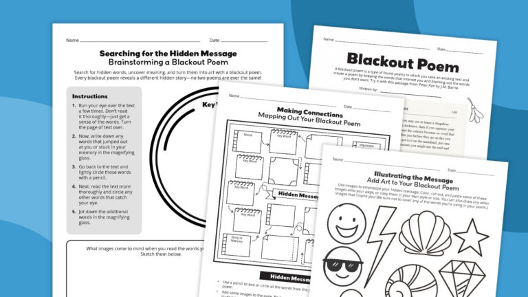 Free Printable Blackout Poetry Template Bundle - We Are Teachers