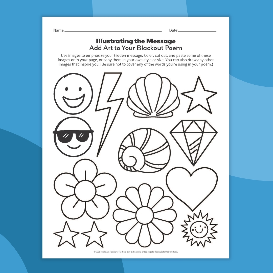 Free Printable Blackout Poetry Template Bundle - We Are Teachers