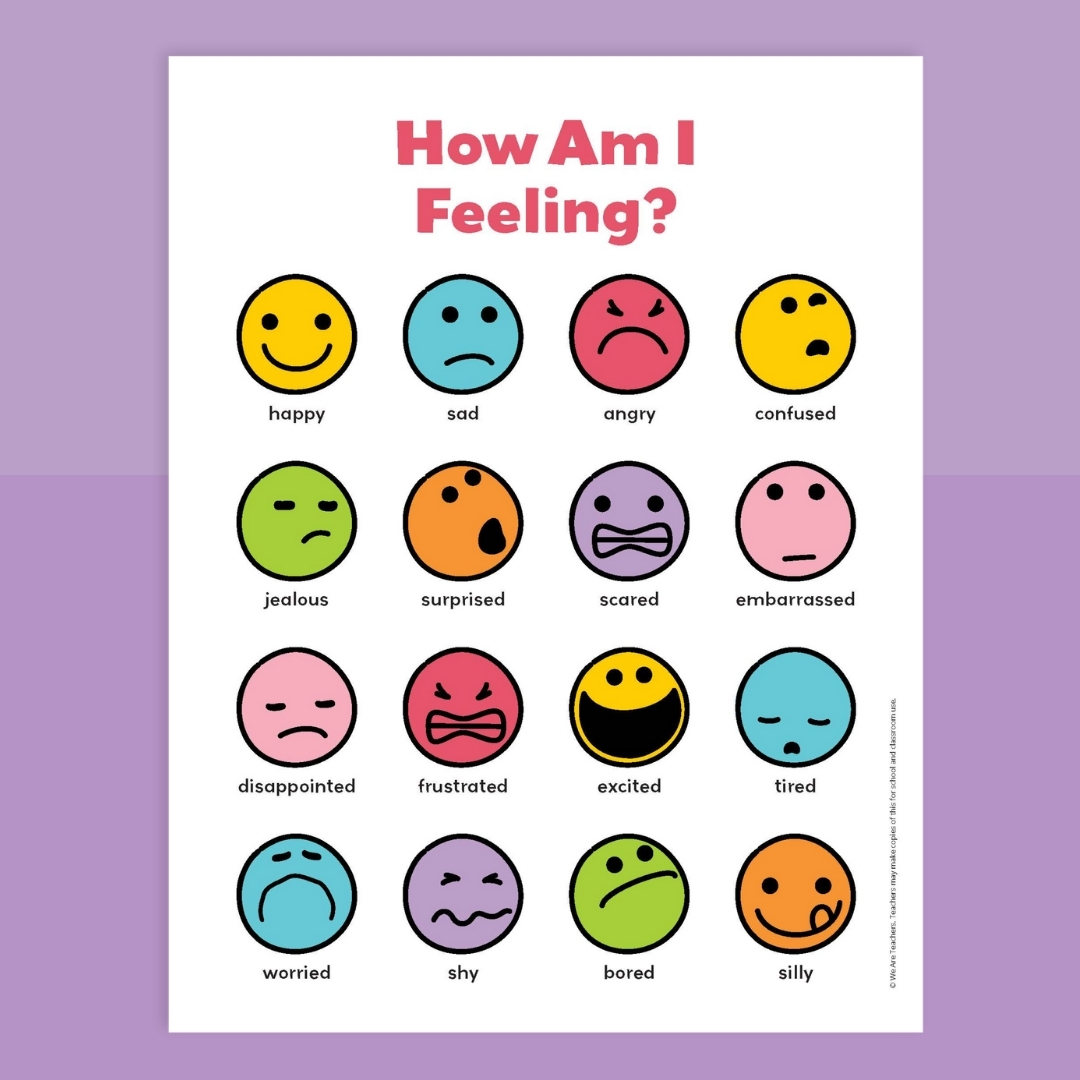 Free Printable Feelings Chart Bundle for Kids - Asha Modern School