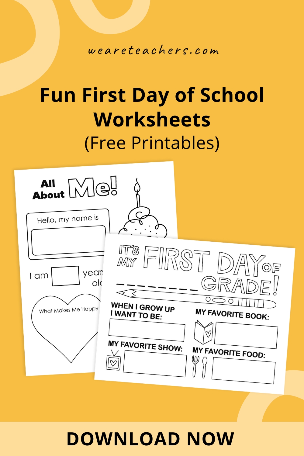 Fun First-Day-of-School Worksheets (Free Printables)