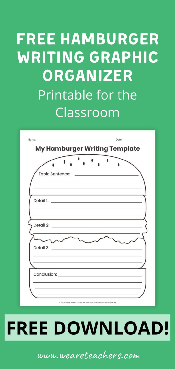 Free Printable Hamburger Writing Graphic Organizer - We Are Teachers