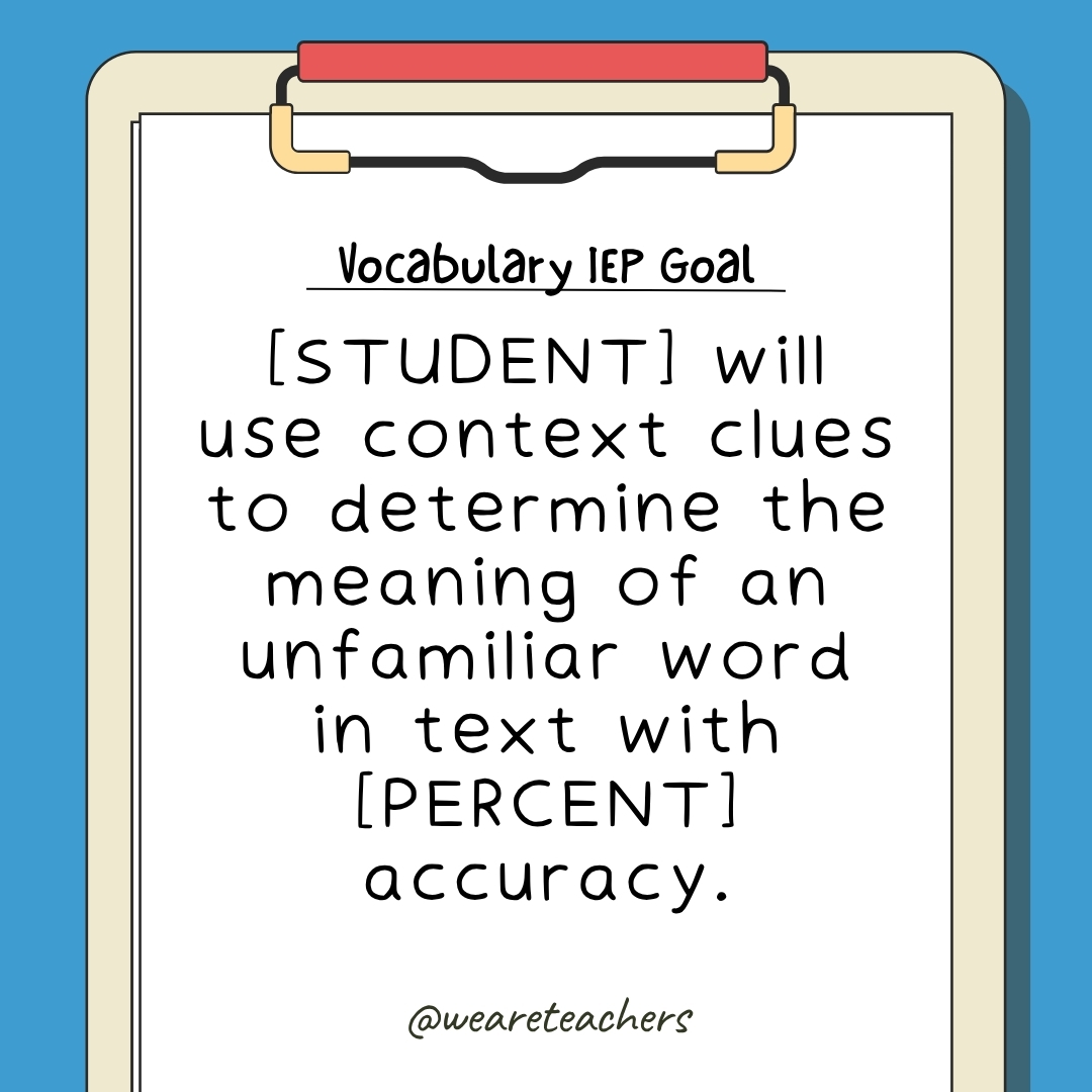 Free IEP Goal Bank With 175+ Goals & Printable Tracking Sheets - Asha ...