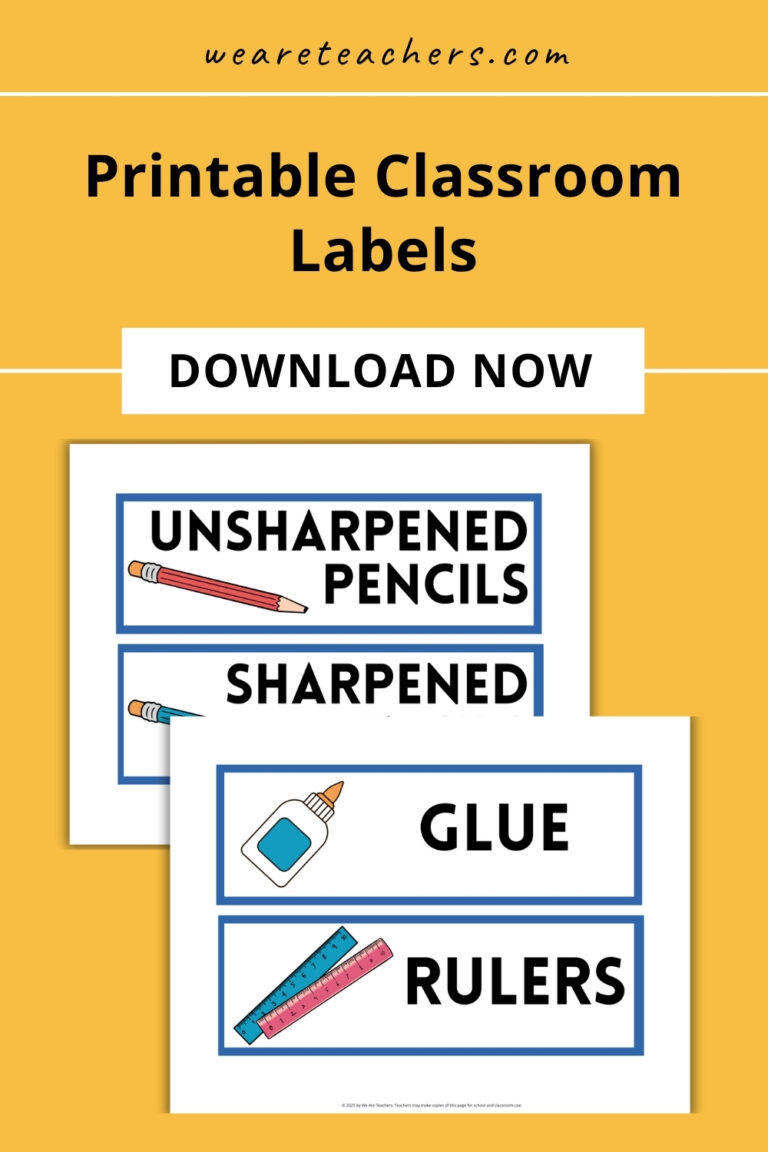 Free Printable Classroom Labels To Organize Your Classroom
