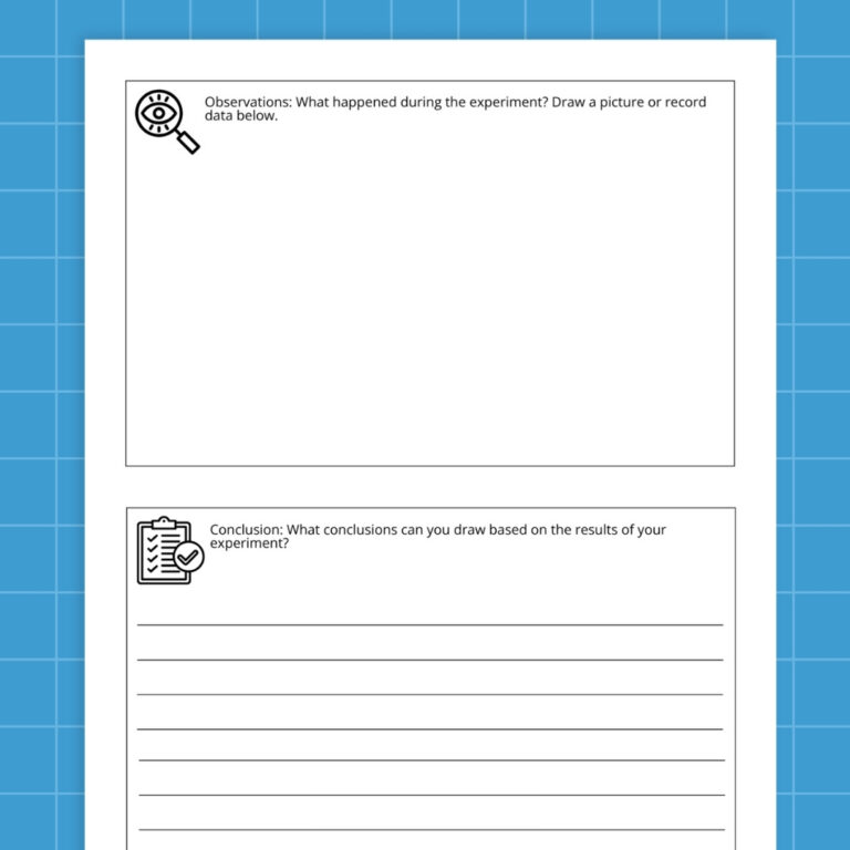 Free Printable Science Experiment Recording Worksheet