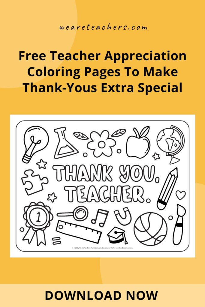 Free Teacher Appreciation Coloring Pages To Say Thank You