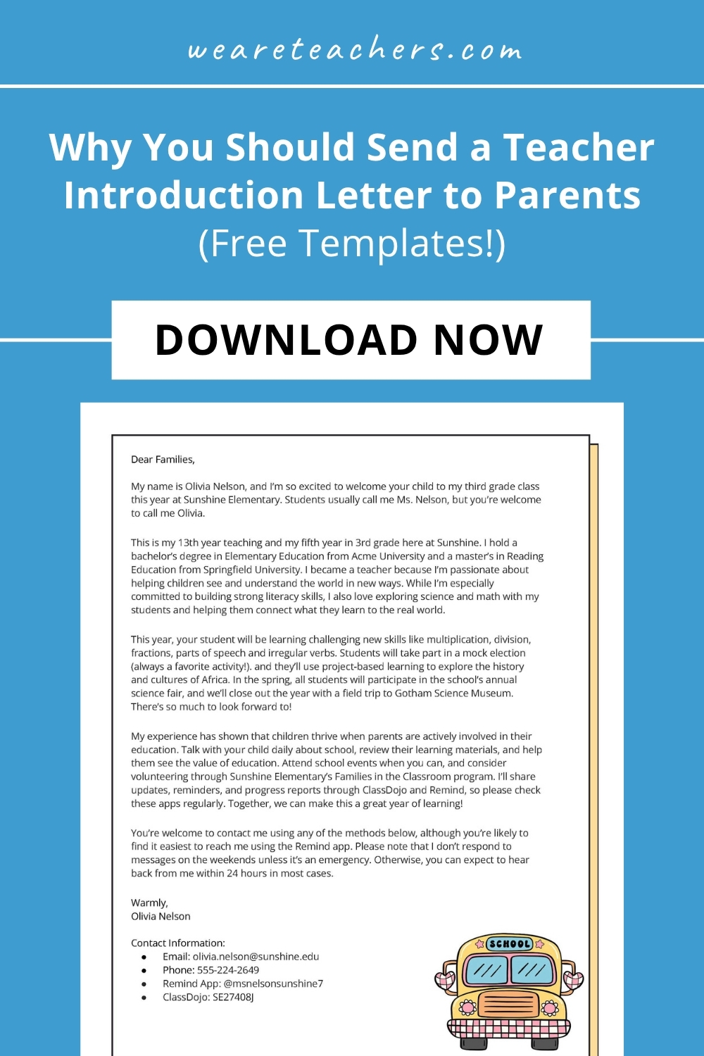 Teacher Introduction Letter to Parents Examples and Templates