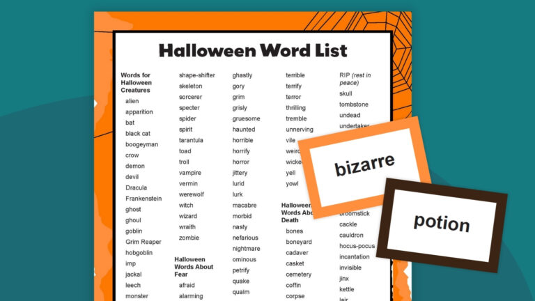 175+ Festive Fall Words (Free Printable List and Cards)