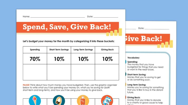 Teach Money Basics With This Easy Spend, Save, Give Back Lesson