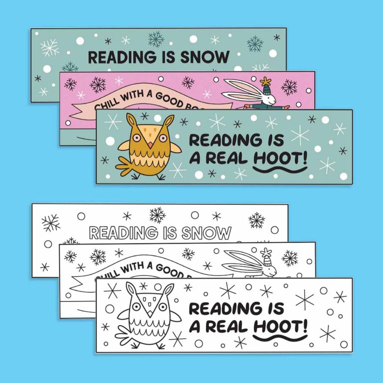 Winter Bookmarks: Free Printable With 5 Designs