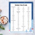 120+ Winter Words for Writing, Vocab, and More (Free Printable!)