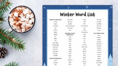 120+ Winter Words for Writing, Vocab, and More (Free Printable!)