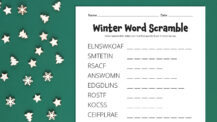 Winter Word Scramble: Free Printable Worksheet Plus Answer Key