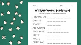 Winter Word Scramble: Free Printable Worksheet Plus Answer Key