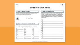 Free Printable Haiku Starter Worksheet for Poetry Lessons
