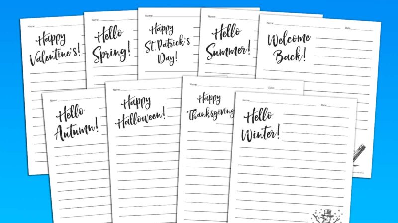 Printable Writing Paper Template Bundle - 56 Free Printable Pages