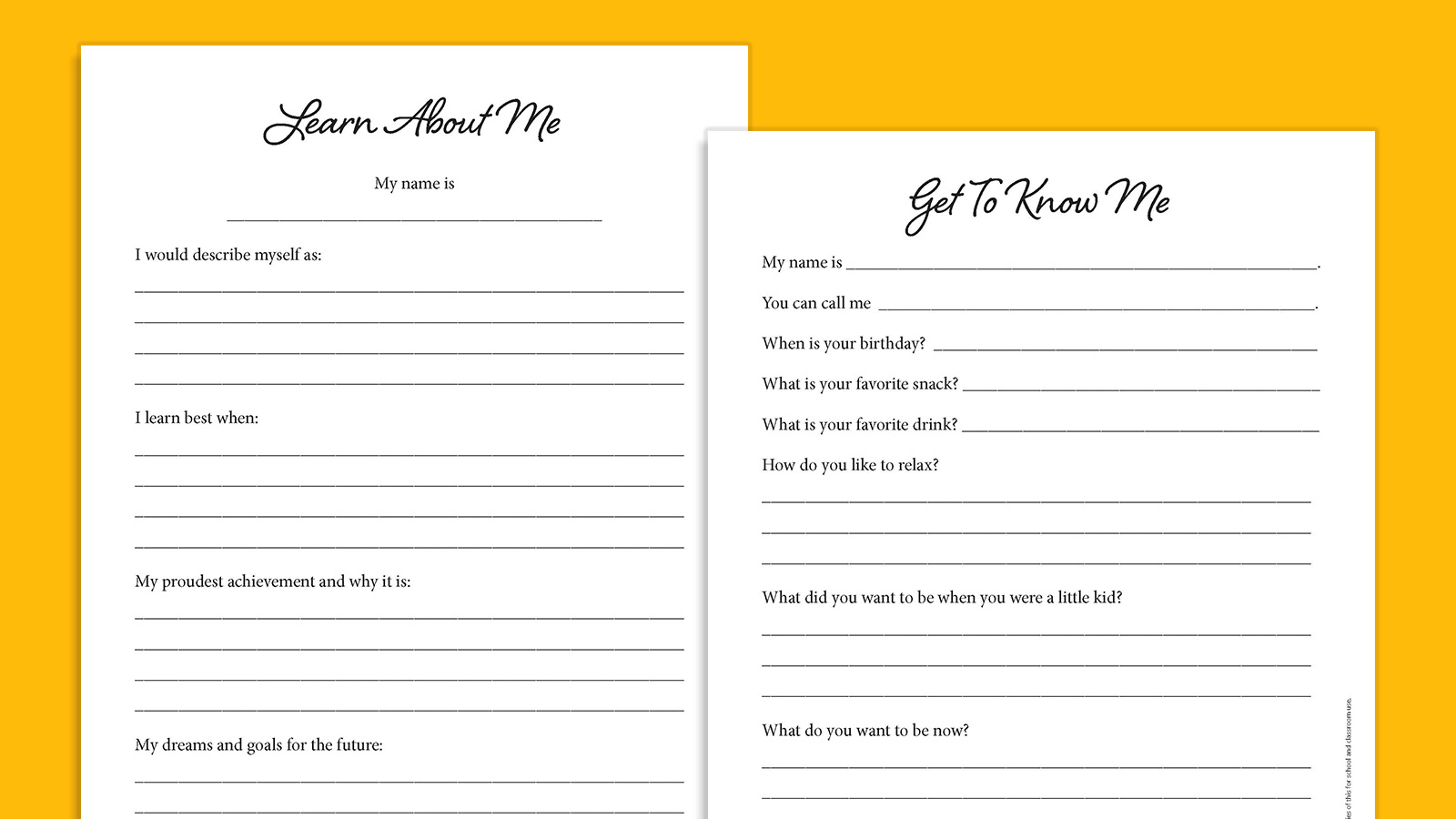 All About Me Worksheets: 11 Free Options for All Grade Levels