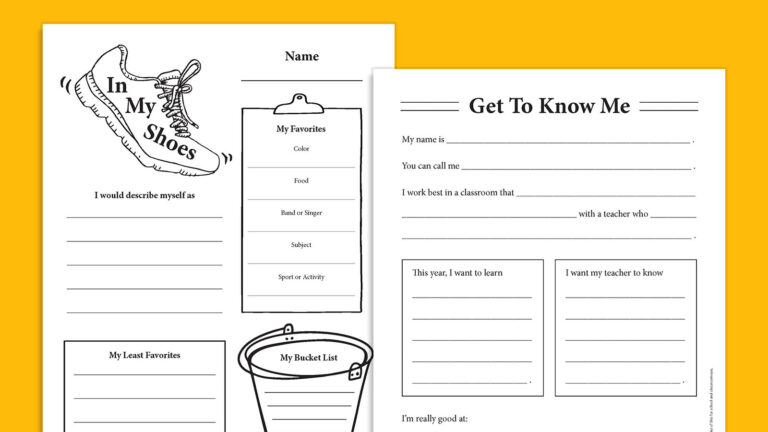 All About Me Worksheets: 11 Free Options for All Grade Levels