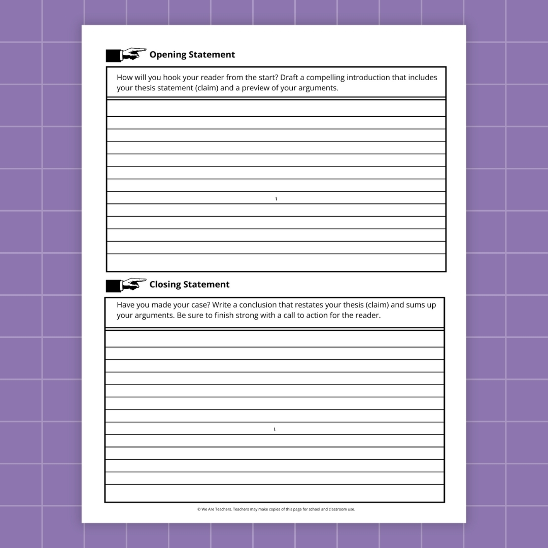 Argumentative Essay Planner (Free Printable Worksheets) - Asha Modern ...