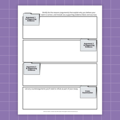 Argumentative Essay Planner (Free Printable Worksheets) - We Are Teachers