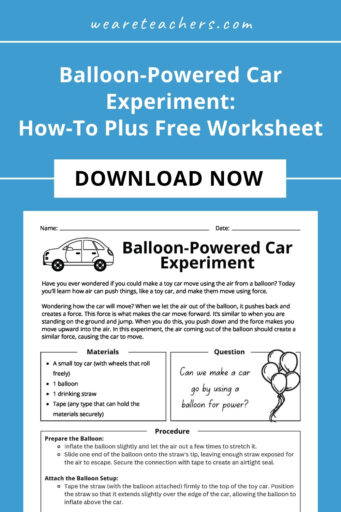 Balloon-Powered Car Experiment: How-To Plus Free Worksheet