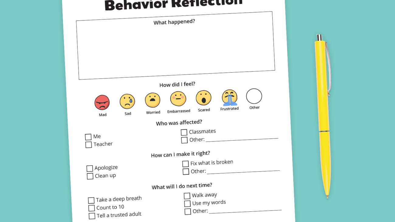 Need Behavior Reflection Sheets? Grab Our Free Bundle