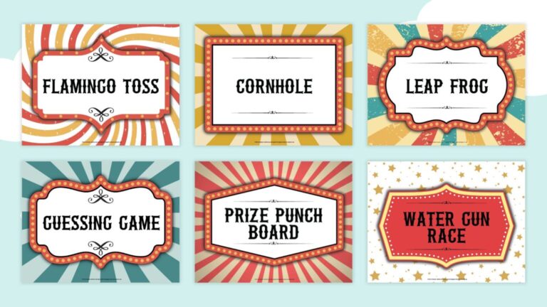 Free Printable Carnival Station Signs for Your Next Event