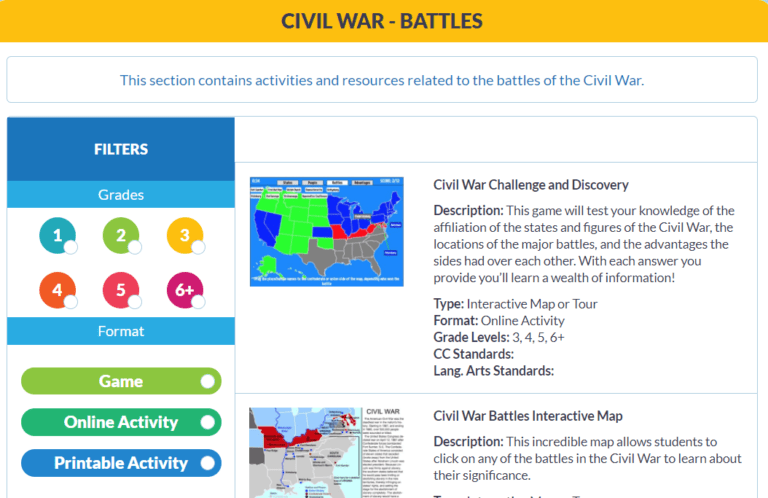 14 Websites to Teach Kids About The Civil War - We Are Teachers