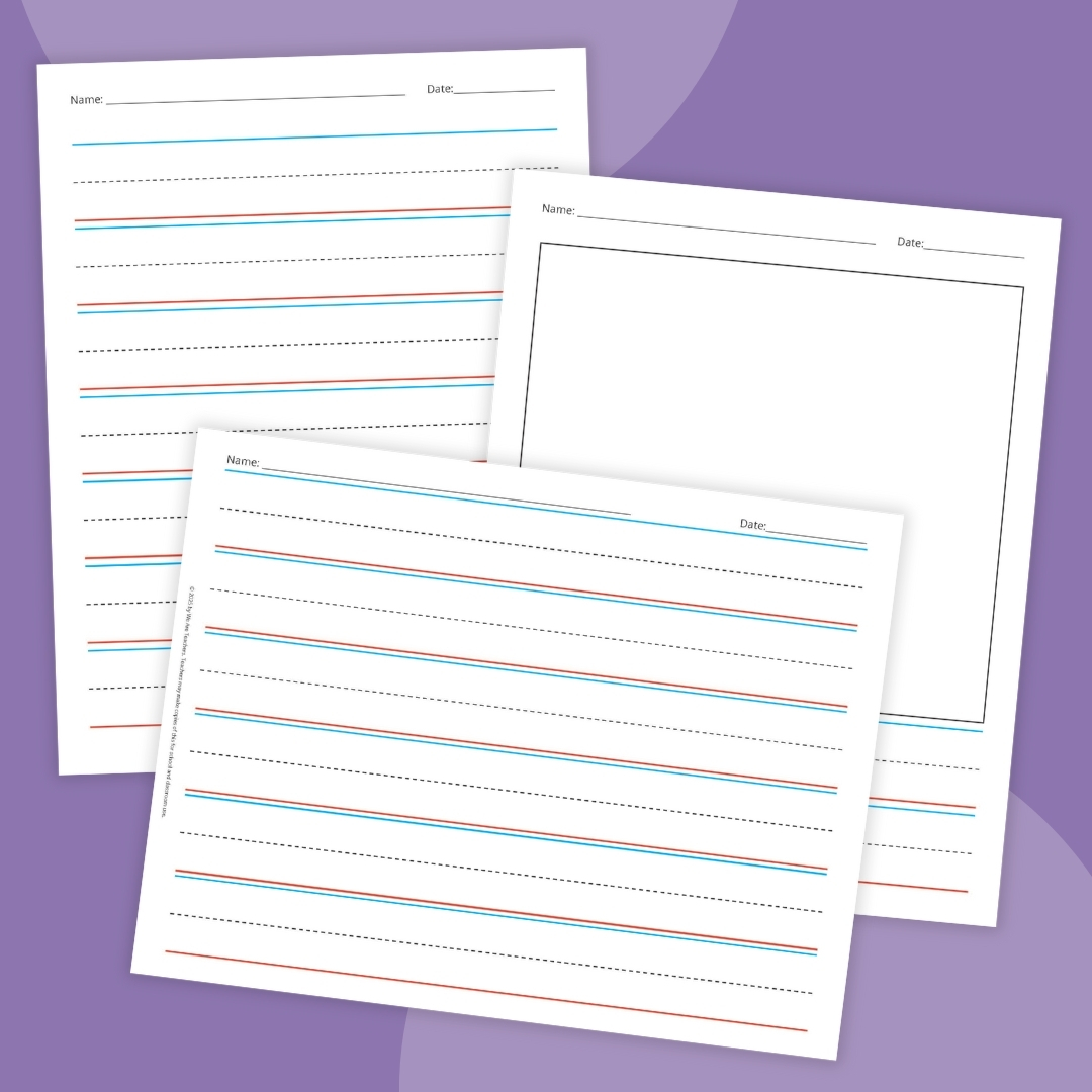 Free Lined Writing Paper for Kindergarten and Primary Students