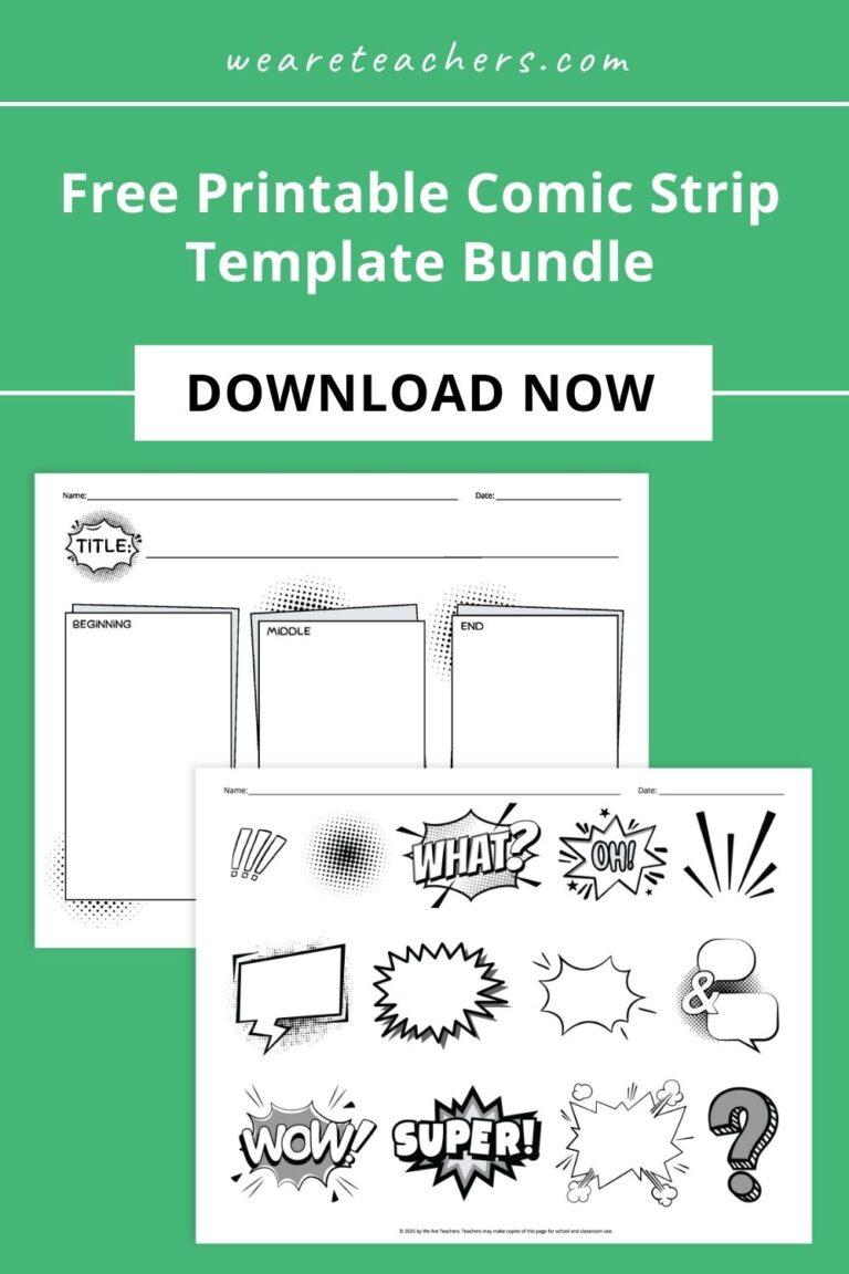 Free Printable Comic Strip Template Bundle