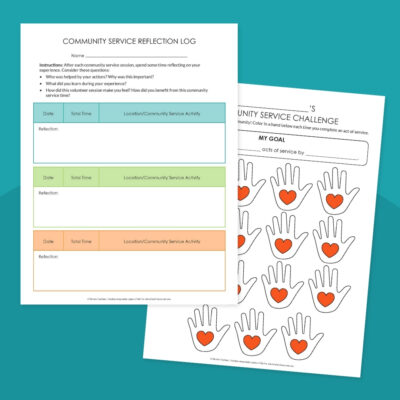 100 K-12 Service Learning Projects (Free Tracking Logs!)