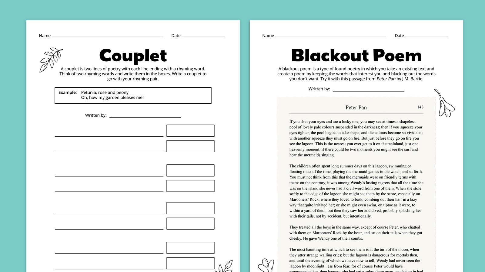 Poetry Worksheets: Get Our Free Bundle With 8 Templates