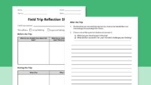 Field Trip Reflection Sheet (Free Printable)