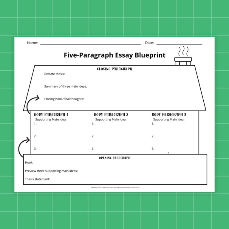 Five-Paragraph Essay Graphic Organizer (Free Worksheets)