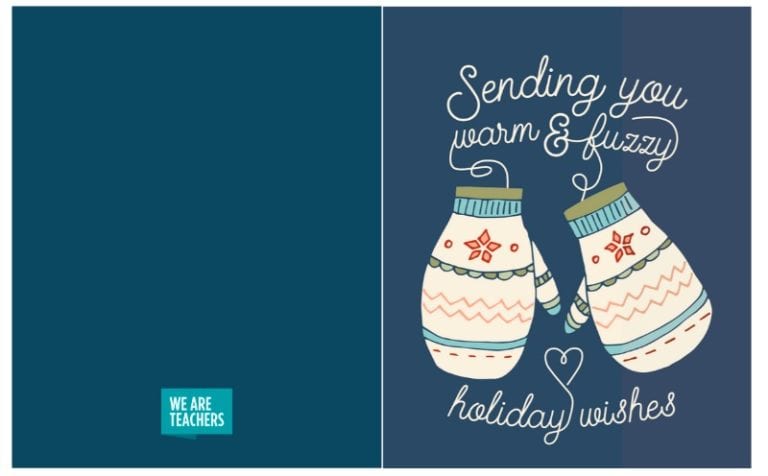 Printable Holiday Cards for Coworkers, Students, & Parents