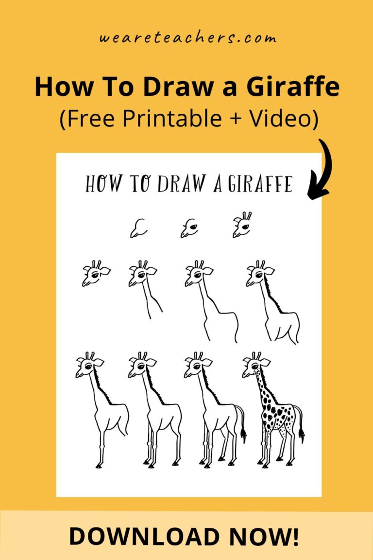 How To Draw a Giraffe (Free Printable + Video)